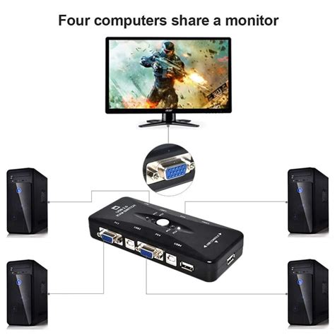 Kvm Switch Video Mouse Keyboard Monitor 4 Ports The Tech Freaks Ttf