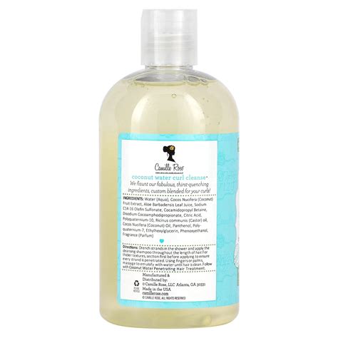 Camille Rose Coconut Water Curl Cleanse Hydrating Shampoo 12 Oz 354 Ml