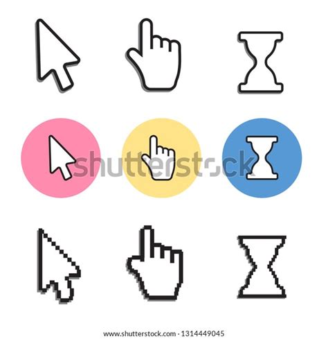Pixel Cursors Icons Mouse Computer Cursor Stock Vector Royalty Free 1314449045 Shutterstock