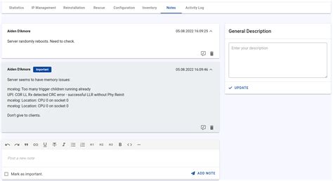 Server Management Page Tenantos Documentation