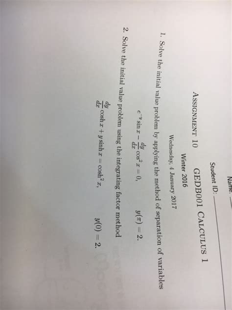 Solved Solve The Initial Value Problem By Applying The