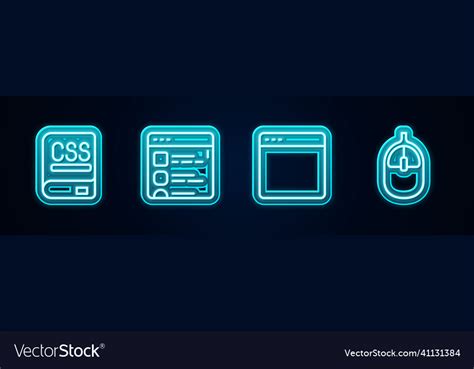 Set Line Books About Programming Browser Files Vector Image