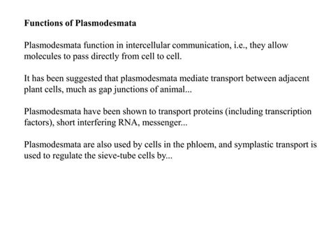Pits And Plasmodesmata Pptx