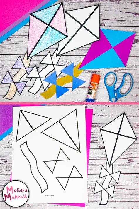 Bright Kite Craft Template For Outdoor Fun Kites Craft Printable