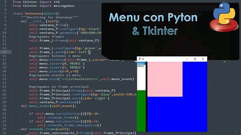 Menu Python And Tkinter Youtube
