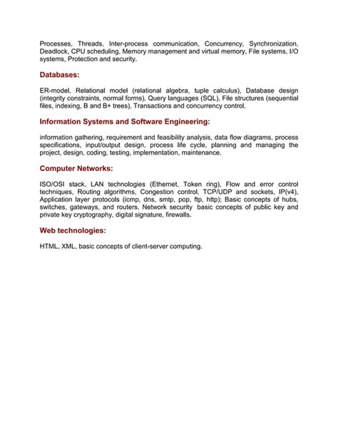 Computer Science Gate Syllabus Pdf