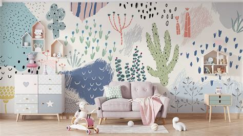 Детски тапет за детска стая Цветна приказка за момичета и момчета Фототапети