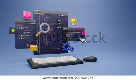 Programmer Developer Typing Script Source Languages Stock Illustration 2026634282 Shutterstock