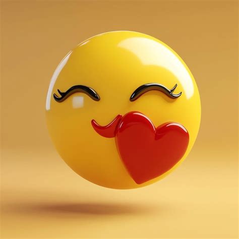 3d Emoji Icon Face Blowing A Kiss Illustration Logo Premium Ai
