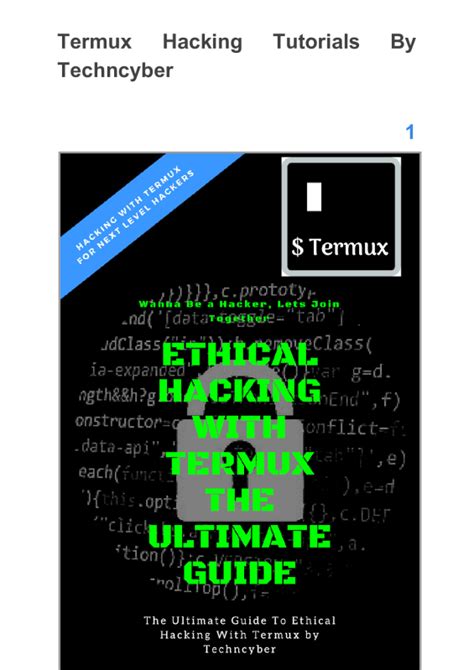 Termux Hacking Tutorials By Techncyber