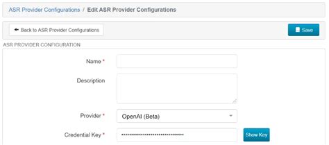 OpenAI Setup ASR Beta TENIOS
