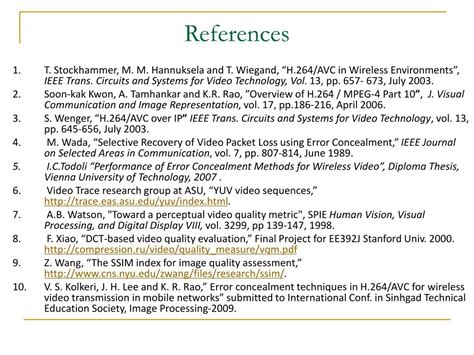 ppt error concealment techniques in h 264 avc for video transmission over wireless networks