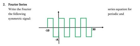 Solved 2 Fourier Series Write The Fourier The Following Chegg Com