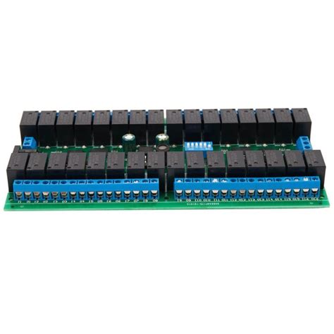R421C32 DC12V 32 Channels Modbus RTU RS485 Bus Relay Module UART Serial Port Board For PLC LED