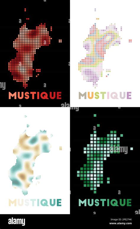 Mustique Map Collection Of Map Of Mustique In Dotted Style Borders Of
