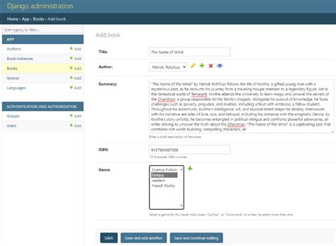 creating locallibrary models for admin panel design