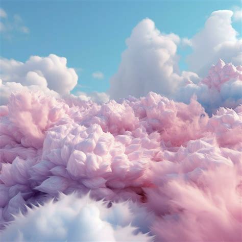 A Cotton Candy Colourfull Background With Fluffy Clouds 30699036 Stock