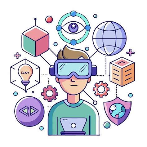 Premium Vector Immersive Vr Experience Exploring Virtual Reality