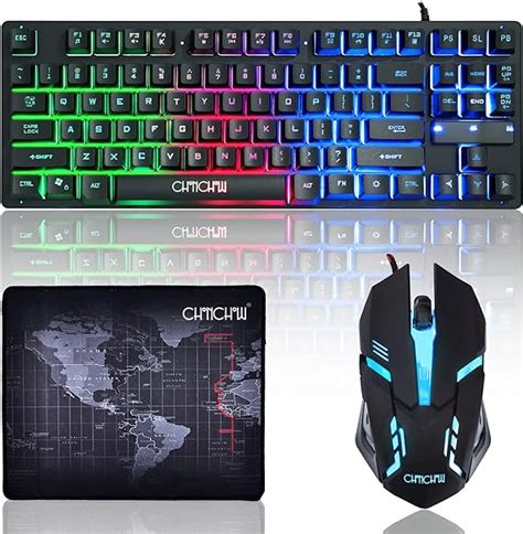 Chonchow 87 Keys Tkl Gaming Keyboard And Mouse Combo Wired