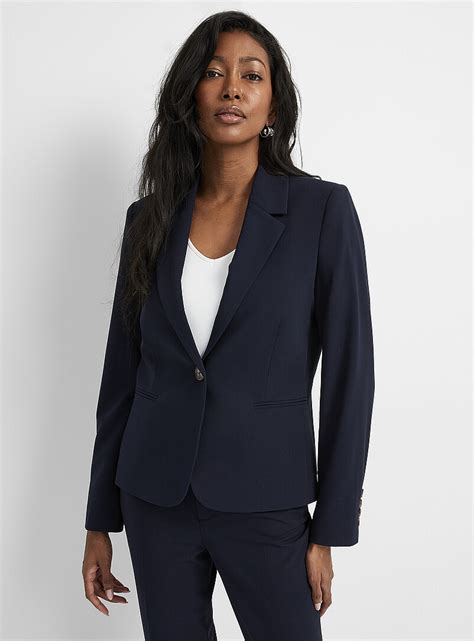 Cropped Single Button Stretch Blazer Contemporaine Womens Blazers