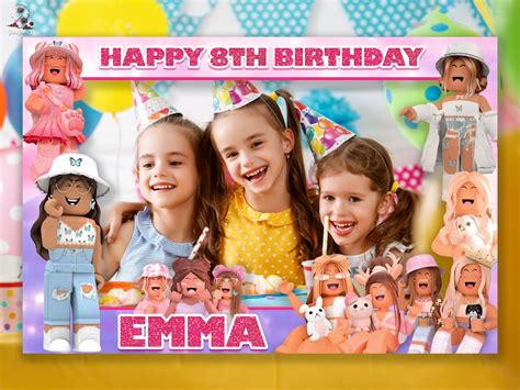 Roblox Girl Photo Booth Frame Roblox Girl Frame Roblox Girl Party Decor Roblox Girl Party