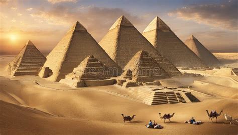 Discovering The Wonders Of Ancient Egypts Giza Pyramids And Sphi Stock
