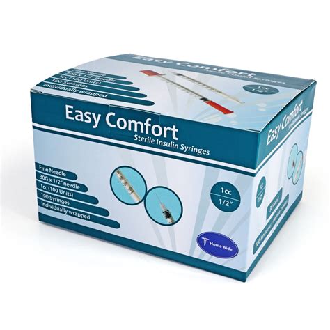 Easy Comfort Insulin Syringes 30g 1 Cc 12 100bx Diabetic Overstock