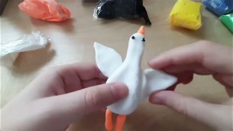 Лепим ГУСЯ ОБНИМУСЯ из воздушного пластилина простой мастер класс Youtube