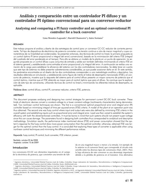 Pdf Analysing And Comparing A Pi Fuzzy Controller And An Optimal Conventional Pi Controller