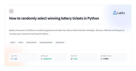 How To Randomly Select Winning Lottery Tickets In Python Labex