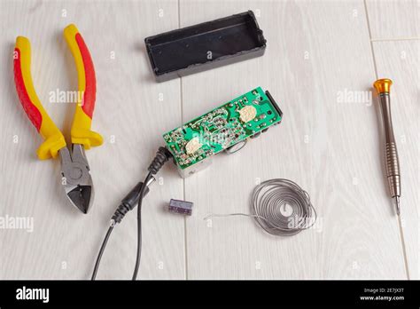 Repairing The Power Supply Stock Photo Alamy