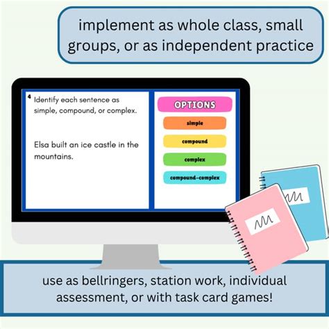Sentence Structure Task Cards Engaging Task Cards For Middle Grades
