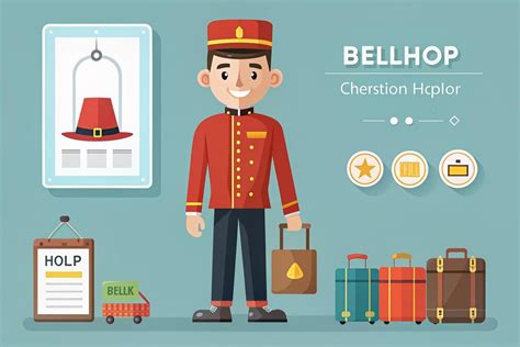 Bellhop Vector Flat Style Hospitality Premium Ai Generated Image