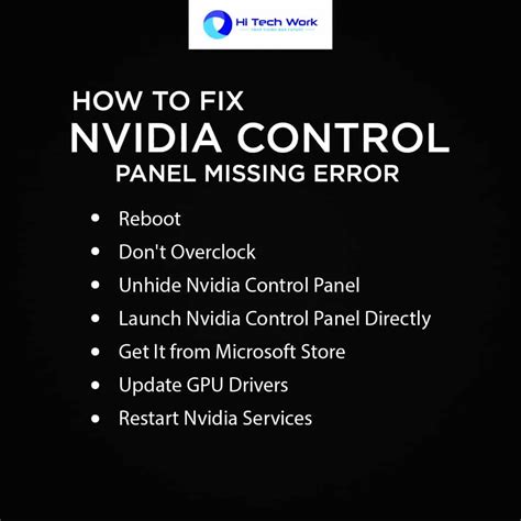 How To Fix Nvidia Control Panel Missing Issues On Windows