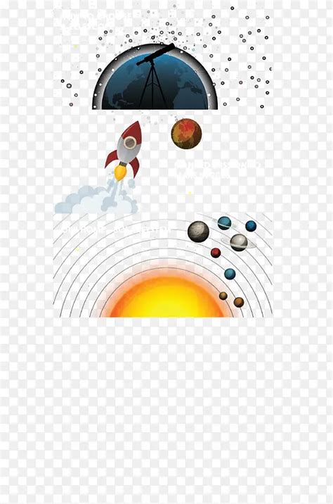 矢量天文学旗帜与行星和宇宙飞船PNG图片素材下载 图片编号qndbekoq 免抠素材网