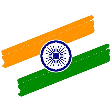 Premium Vector Indian Flag Brush Stroke Tricolor With Ashok Chakra Vector Illustration Eps