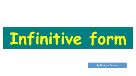 Ppt Infinitive Form Pptx