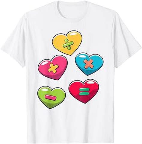 Funny Valentines Day Hearts With Math Symbols T Shirt