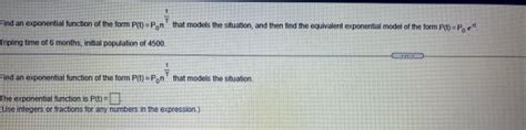 Solved Find An Exponential Function Of The Form P O Pon Chegg