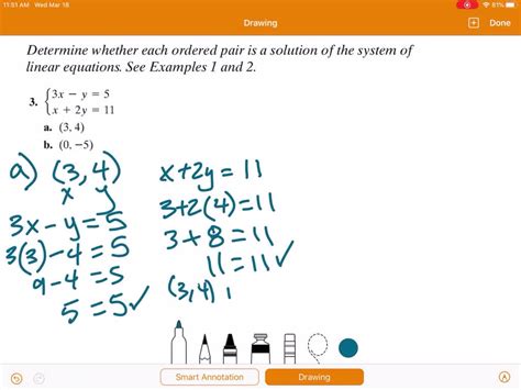Determine Whether Each System Of Linear Equations Has A One And Only