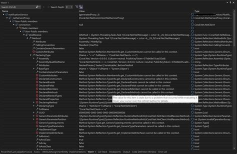 c proxied service error unable to cast object when types are