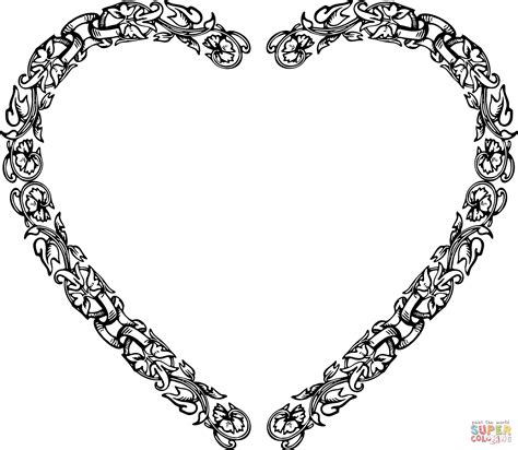 Decorative Divider Heart Coloring Page Free Printable Coloring Pages