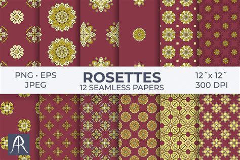 Classic Rosettes Mandalas Digital Papers Graphic By Neauth · Creative