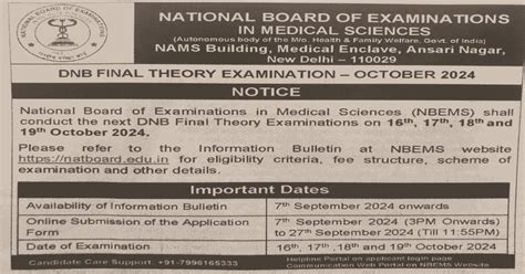 Dnb Final Theory Exam October 2024 Dates