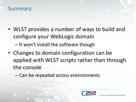 Building Weblogic Domains With Wlst