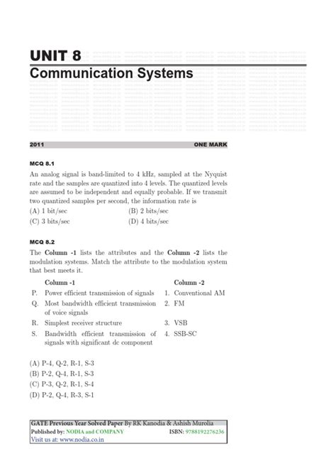Communication Systems With Solutions Pdf Frequency Modulation