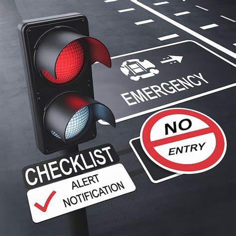 3d Traffic Stop For Alert Notification Icon Negative Check List Button Choice For False Correct