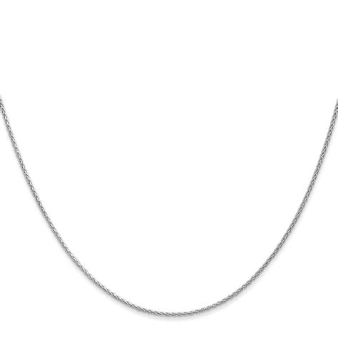 12mm 14k White Gold Wheat Chain