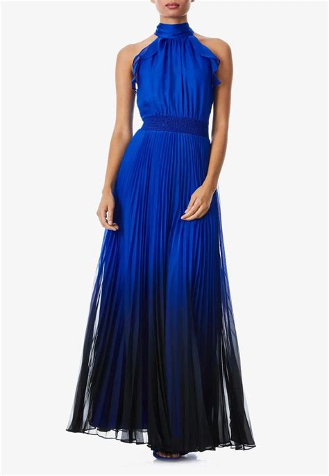 Alice Olivia Dita Pleated Maxi Dress In Blue Lyst