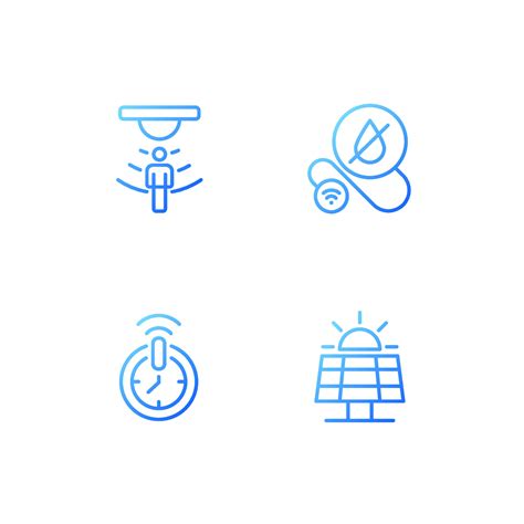 Smart Home Technologies Pixel Perfect Gradient Linear Vector Icons Set Automated Household